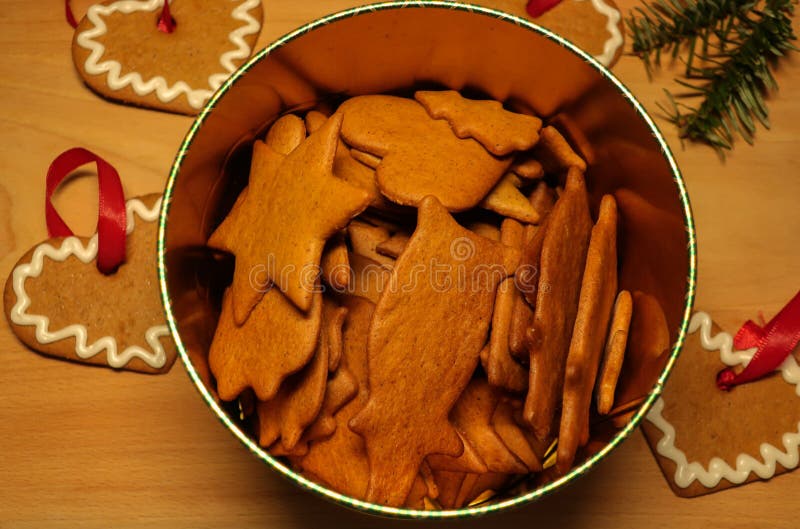 Can with gingerbread stock photo. Image of cookie, snaps - 111008354