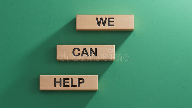 We Can Help Symbol. Wooden Blocks with Words we Can Help.Business and ...