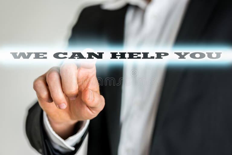 We can help you stock photo. Image of question, attendant - 41637186