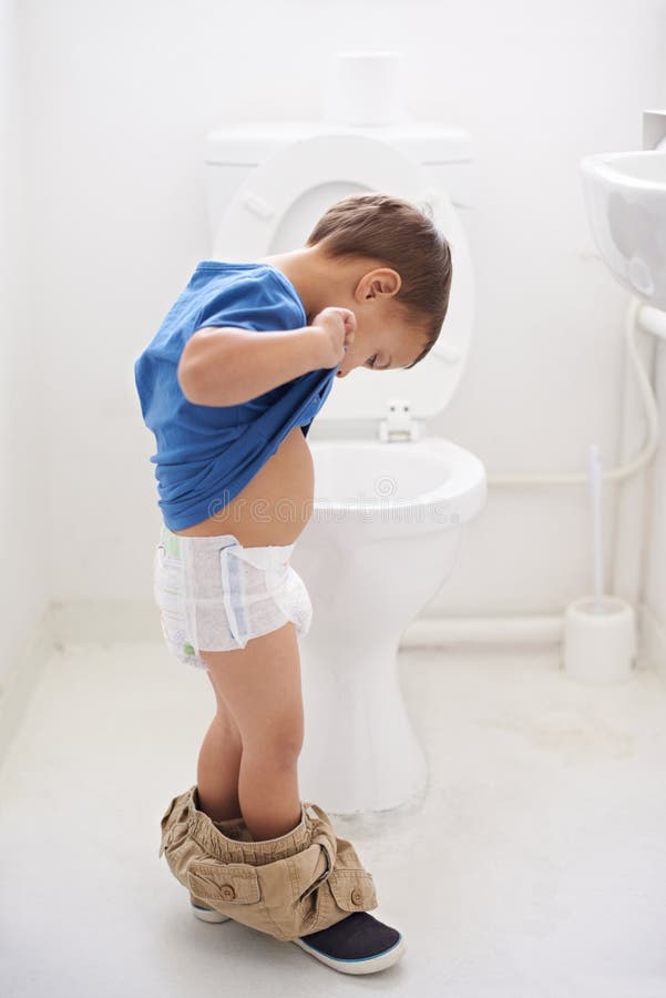 Can I Get Big Boy Pants. a Young Boy Being Potty Trained. Stock Image ...