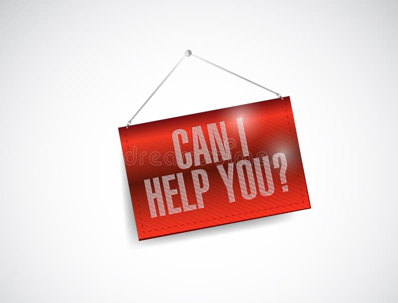 Can I Help You Hanging Banner Illustration Stock Illustration ...