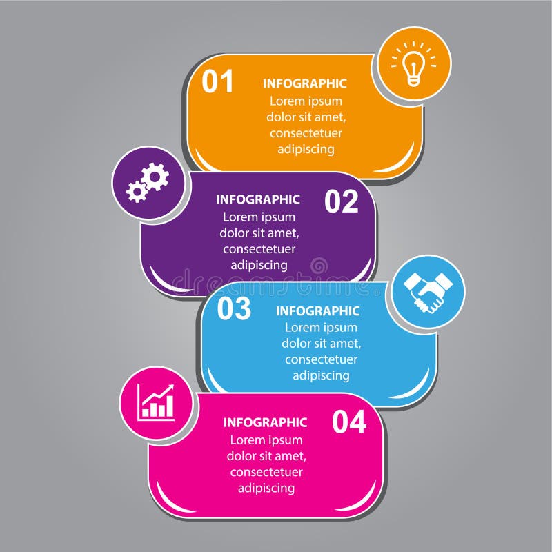 Four Steps Info Graphics Set Stock Vector - Illustration of illustrate ...