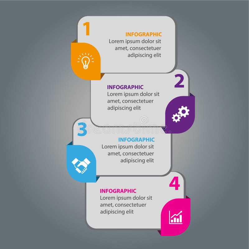 Four Steps Info Graphics Set Stock Vector - Illustration of four ...