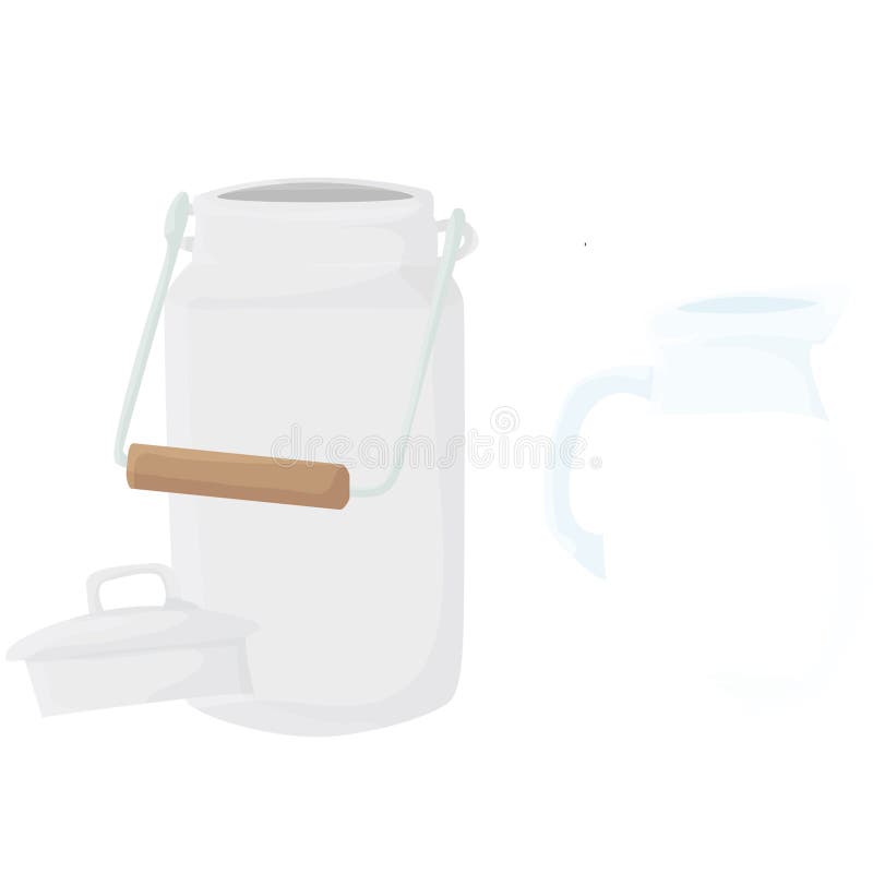 A Can and a Jug of Milk. Utensils for Transporting Milk. Dairy Products ...