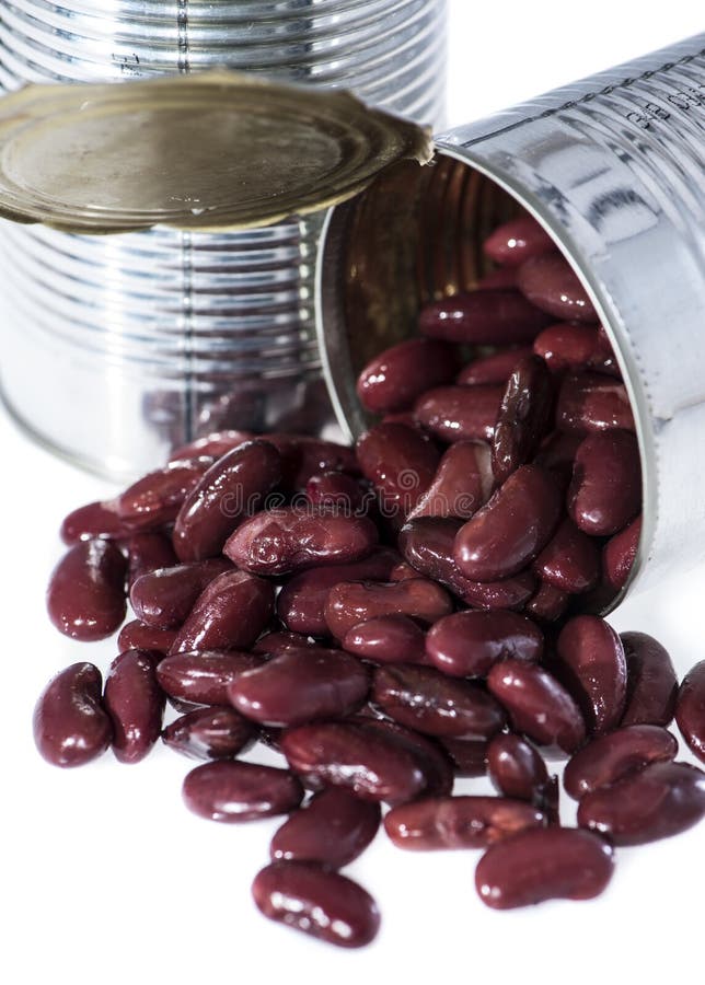 Can with Kidney Beans (on White) Stock Photo - Image of preserved ...