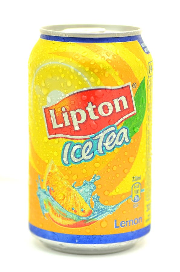 Can of Lipton Ice Tea Drink on Ice. Editorial Stock Photo - Image of ...
