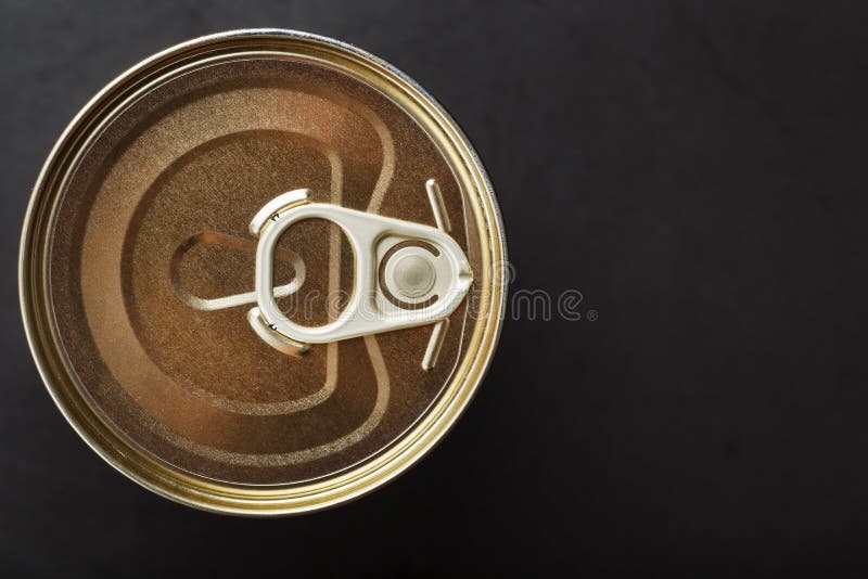 A Can with a Metal Lid and a Ring for Opening Stock Photo - Image of ...