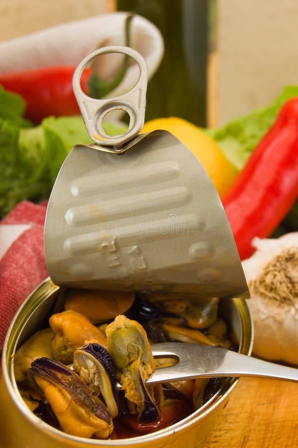 Can of mussel stock photo. Image of opened, speciality - 8163386
