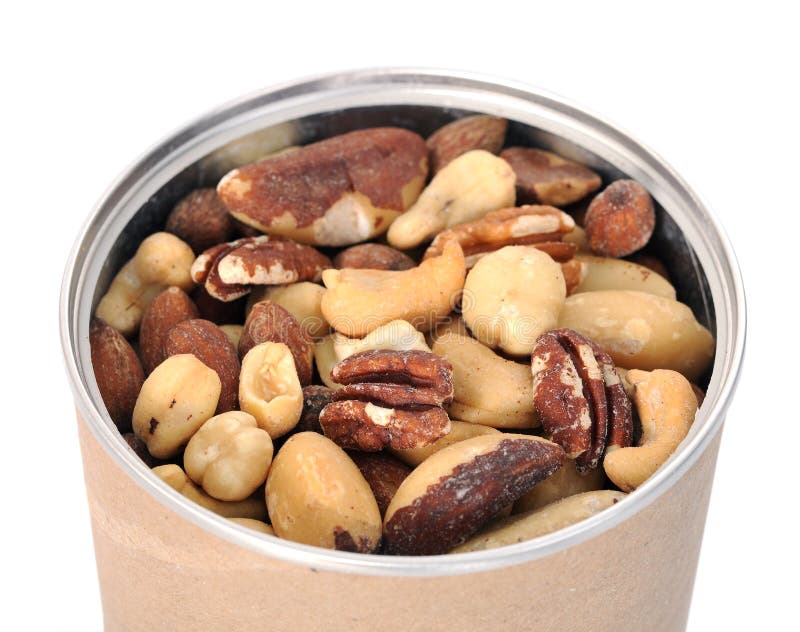 Can of nuts stock photo. Image of roasted, almond, honey - 41281340