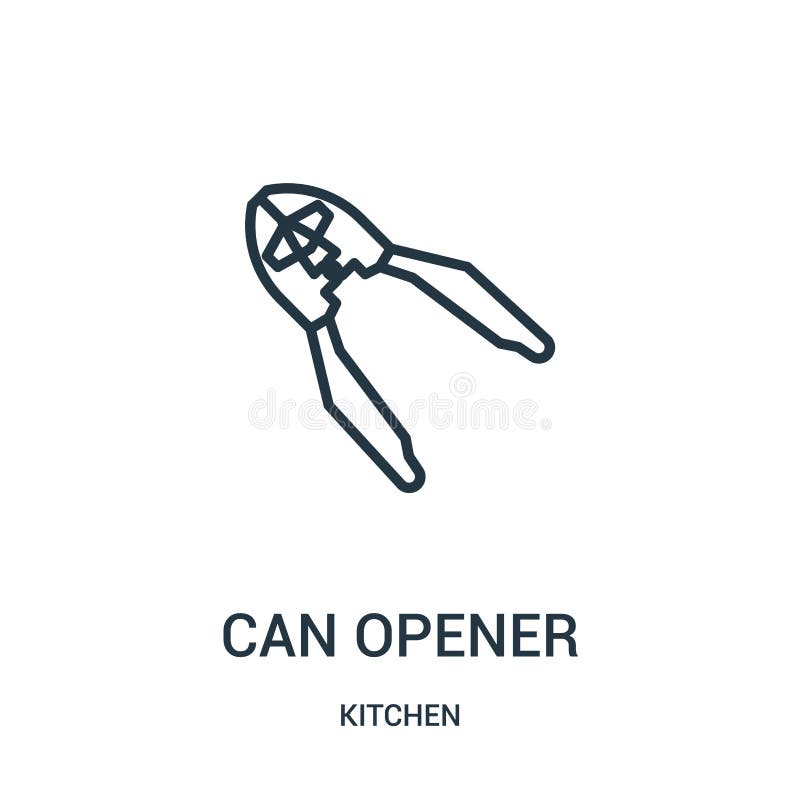 Can Opener Icon Vector from Kitchen Collection. Thin Line Can Opener ...