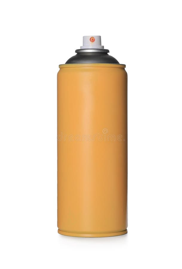 Can of Orange Spray Paint Isolated on White. Graffiti Supply Stock ...
