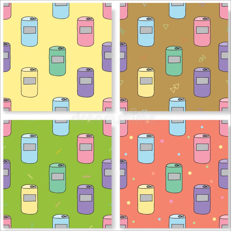Can pattern seamless set stock vector. Illustration of background ...