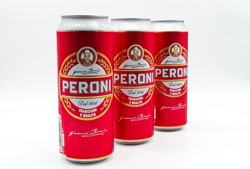 Can of Peroni Beer Isolated on White Background. Editorial Stock Image ...