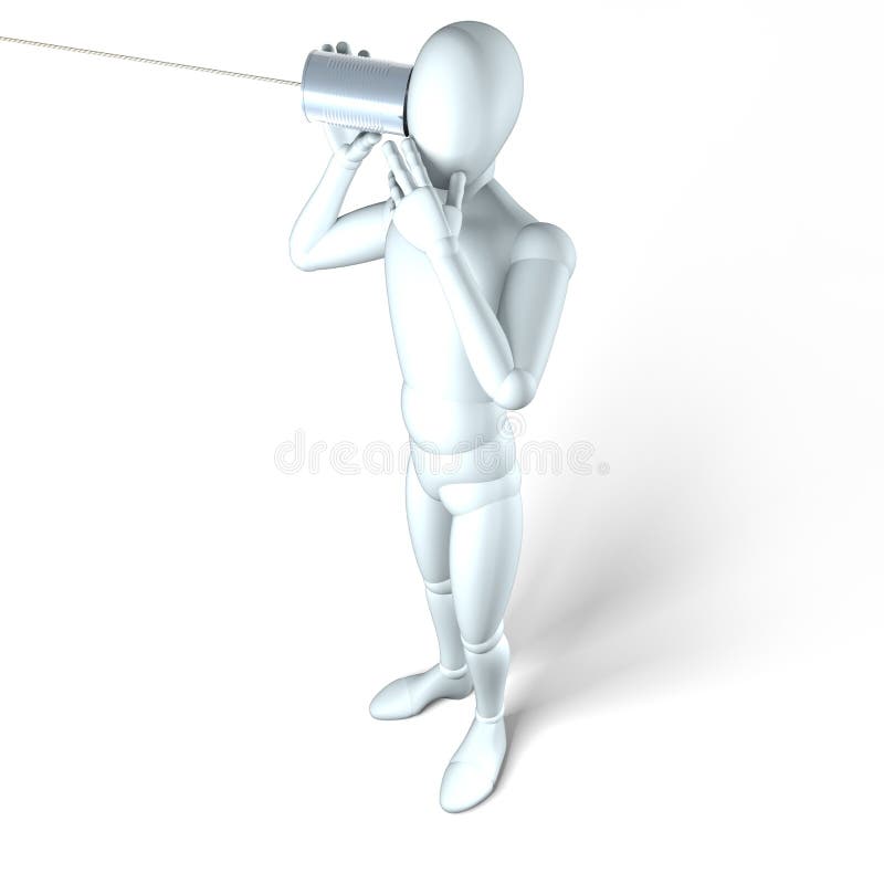 Can phone listener stock illustration. Illustration of waiting - 51401020