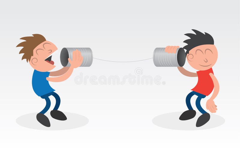 Two Tin Cans And String Phone. Stock Illustration - Illustration of ...