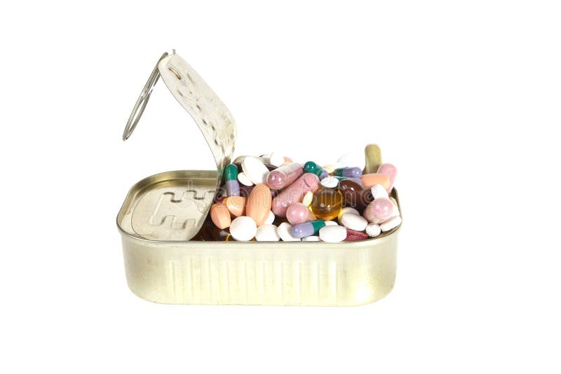 Can of pills stock photo. Image of cure, sardines, pills - 23758500