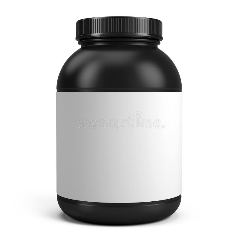 Can of Protein or Gainer Powder with Blank Label Stock Illustration ...