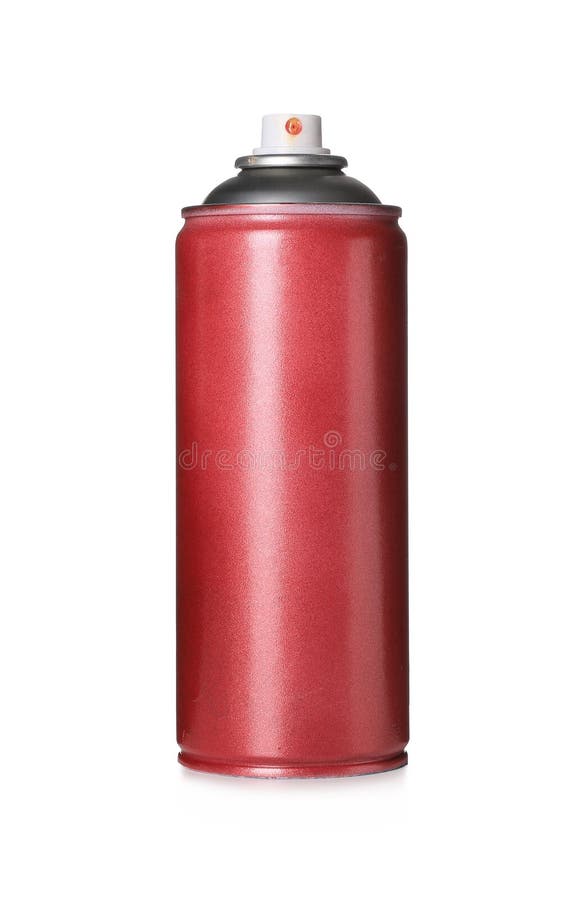 Can of Red Spray Paint Isolated on White. Graffiti Supply Stock Photo ...