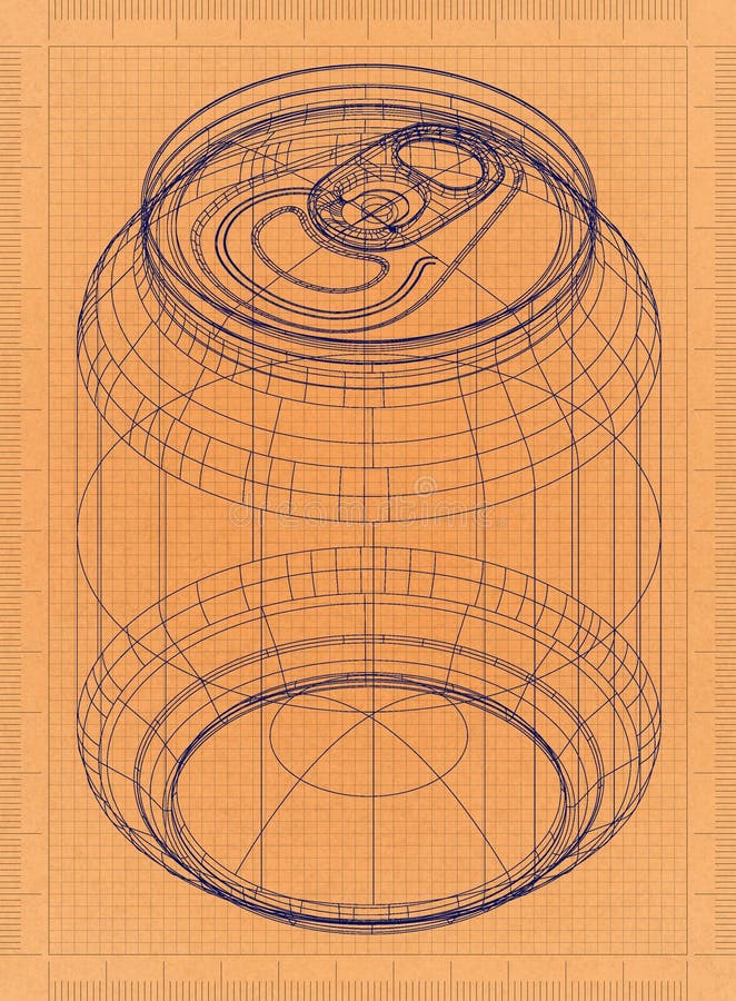 Can - Retro Blueprint stock illustration. Illustration of architect ...