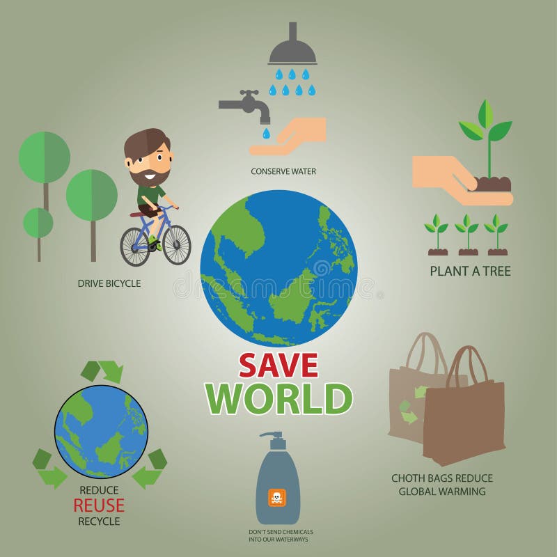 We Can Save the World Eps 10 Format Stock Vector - Illustration of ...