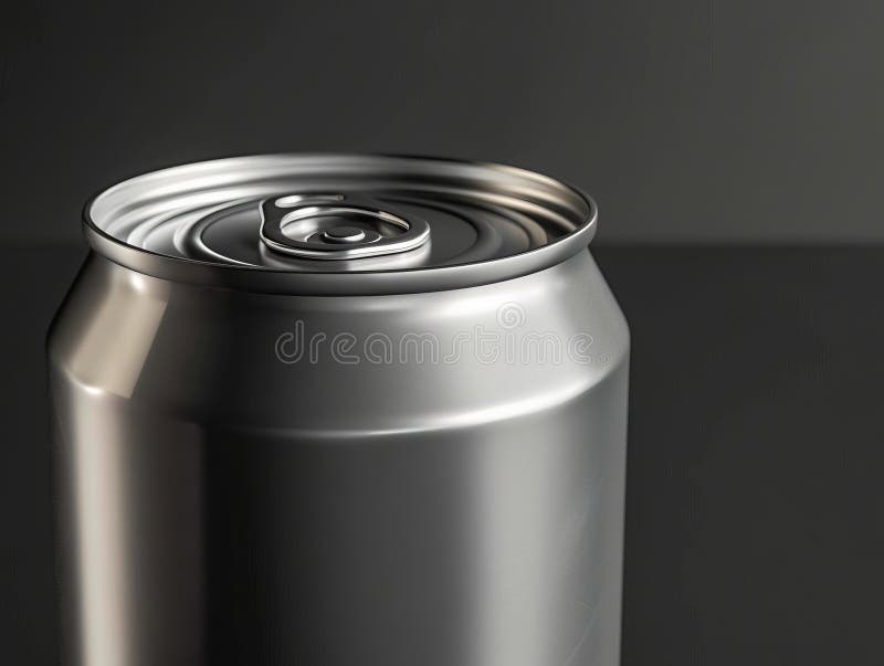 A Can of Soda on a Black Surface Stock Image - Image of silver ...