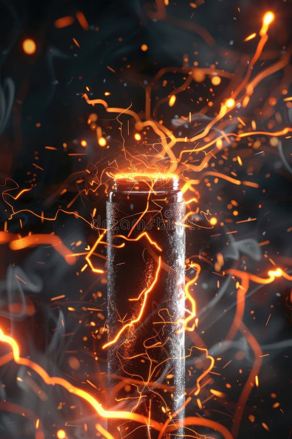 A Can of Soda with Fire Shooting Out of it. Suitable for Advertising or ...