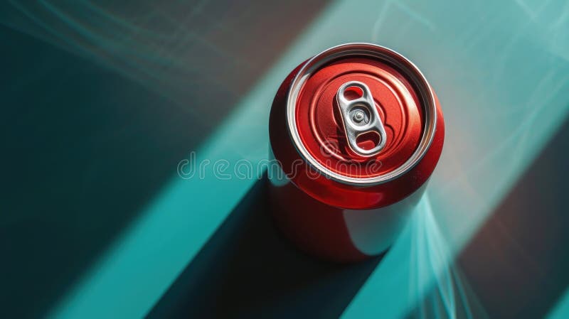 A Can of Soda Sits on a Table with a Flat Surface and Legs Stock Photo ...