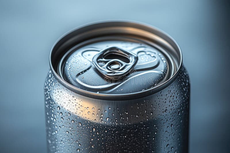 A Can of Soda Sitting on a Table, Ready for Consumption Stock Photo ...