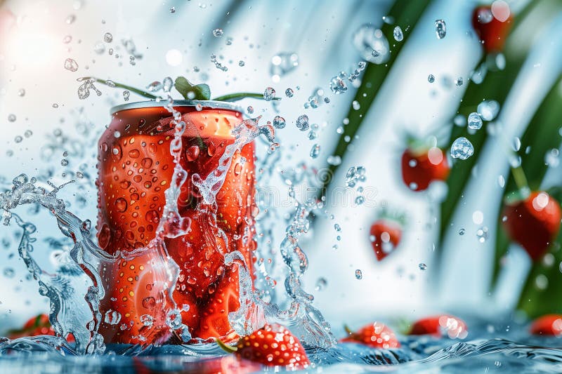 Can of Soda with Water Splash Stock Photo - Image of drink, cold: 310026028