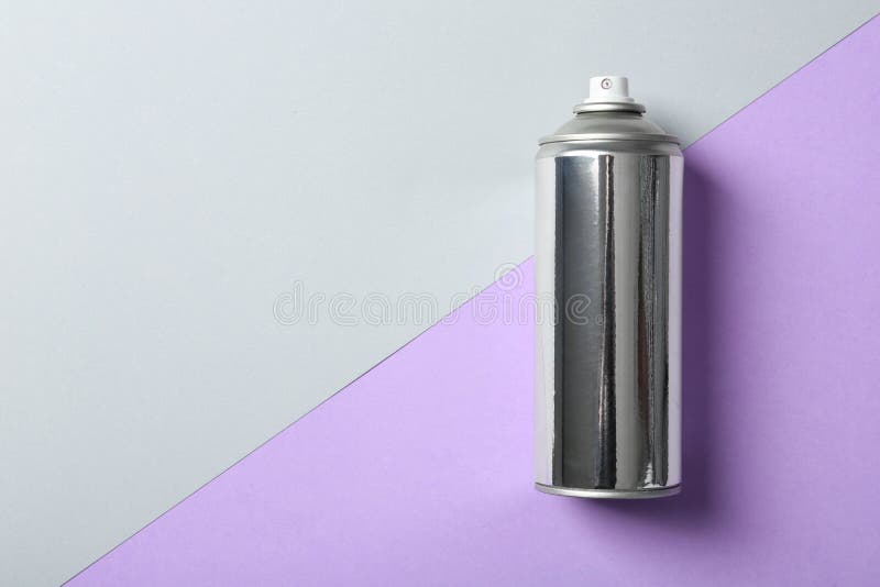 Can of Spray Paint on Color Background, Top View. Stock Image - Image ...