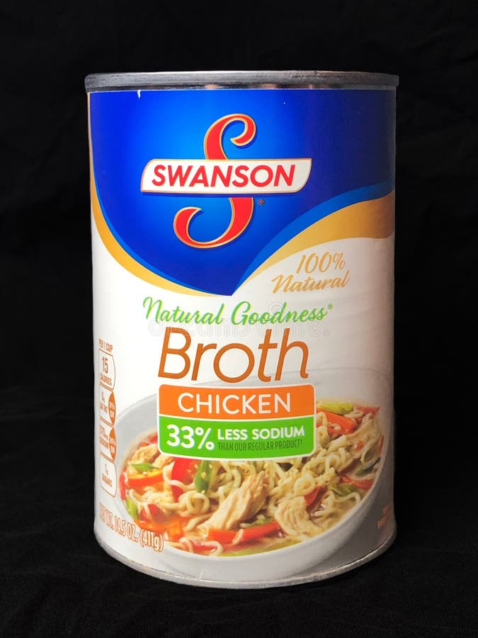 Can of Swanson Natural Goodness Chicken Broth Editorial Stock Photo ...