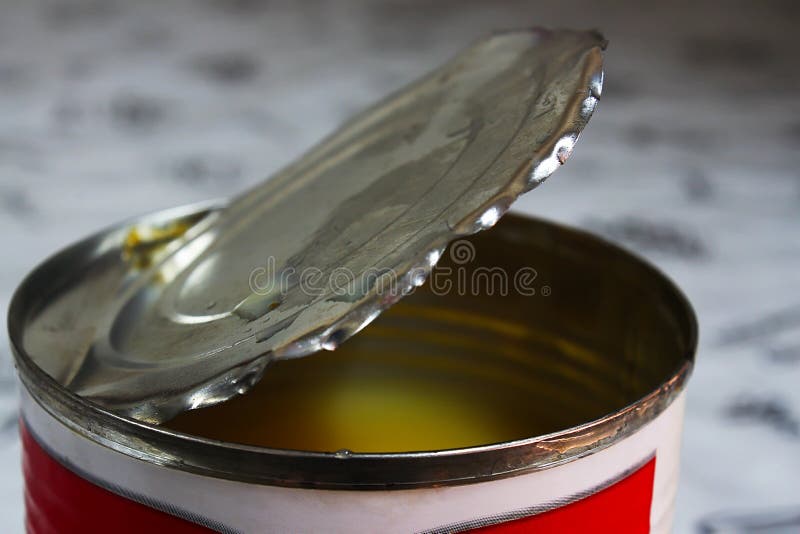 Can of Sweetened Condensed Milk that Has Been Opened Stock Image ...