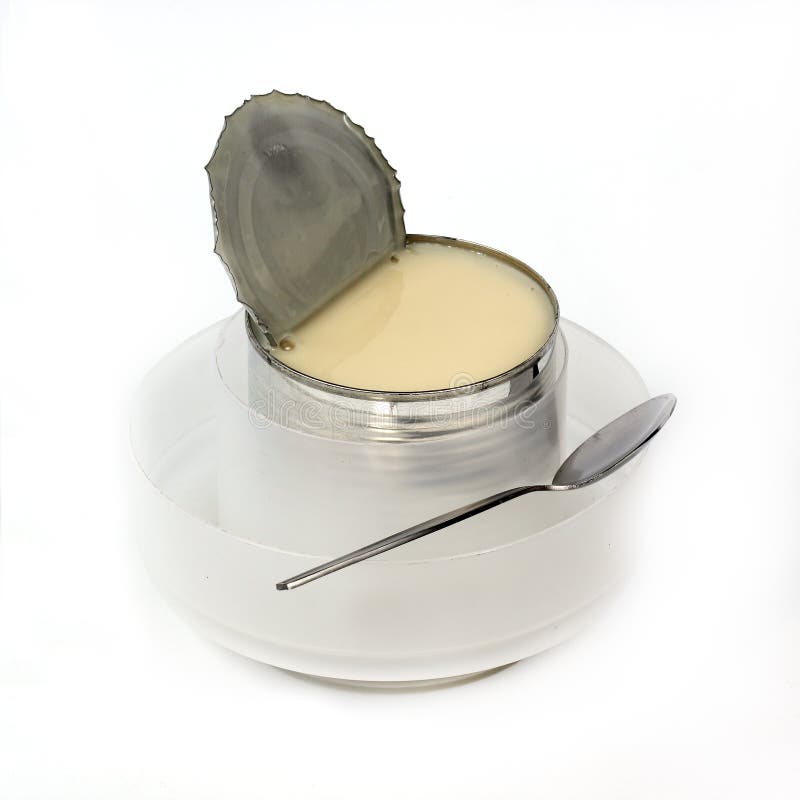 Can of Sweetened Condensed Milk Stock Image - Image of healthy ...