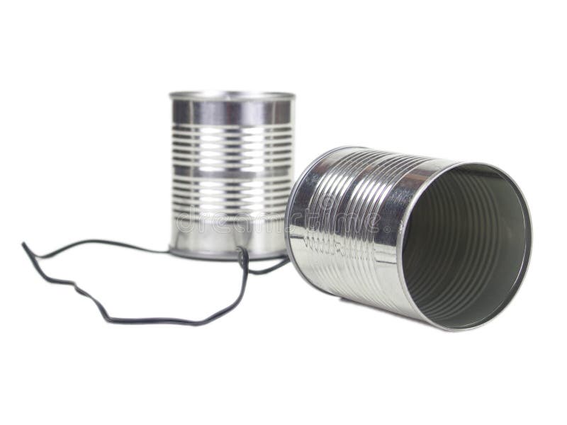 Can phone stock image. Image of speaker, message, thread - 10942889
