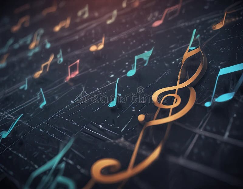 Music Notes Background, Wallpaper Music Notes. Stock Illustration ...
