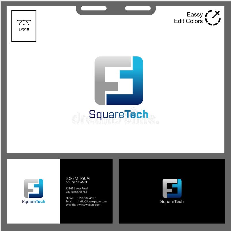 Logo Vector Letter S for Square Modern and Technology Stock ...