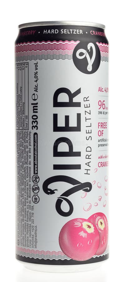 Can of Viper Hard Seltzer Cranberries Drink Isolated on White Editorial ...