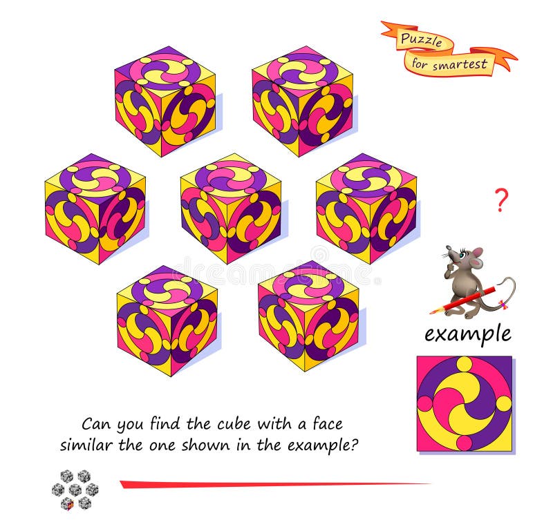 Can You Find the Cube with a Face Similar the One Shown in the Example ...