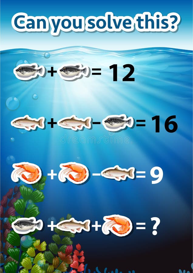 Can You Solve This Math Worksheet Stock Vector - Illustration of ...