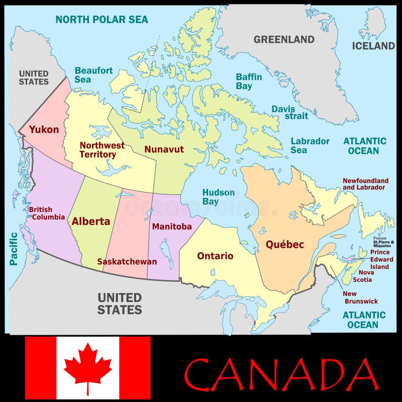 Canada Administrative Divisions Stock Illustration - Illustration of ...