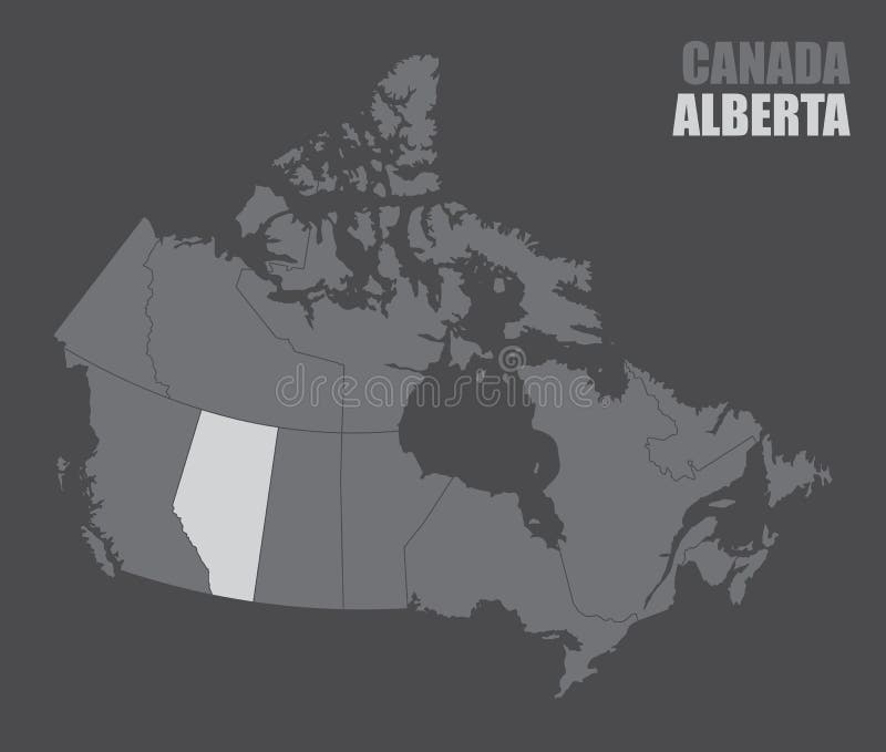 Alberta Province Outline Map Stock Illustration - Illustration of ...