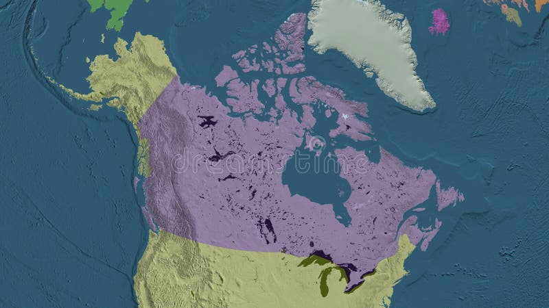 Canada Area. Administrative Map Stock Illustration - Illustration of ...