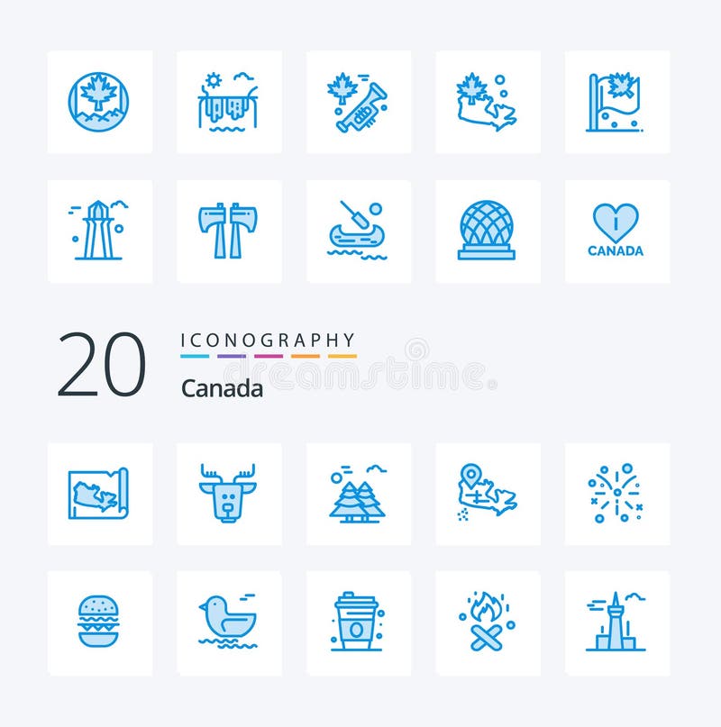 20 Canada Blue Color Icon Pack Like Fire Canada Arctic Location Canada ...