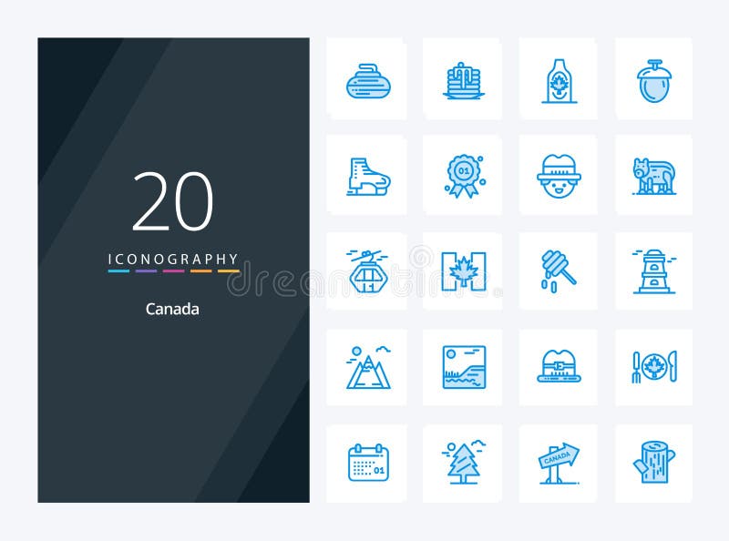 20 Canada Blue Color Icon for Presentation Stock Vector - Illustration ...