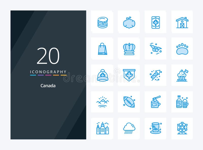 20 Canada Blue Color Icon for Presentation Stock Vector - Illustration ...