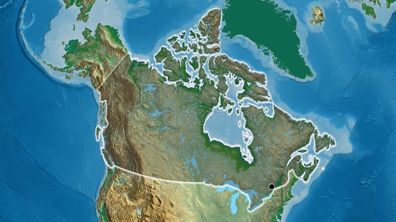 Canada Border Shape Overlay. Glowed. Physical. Stock Illustration ...