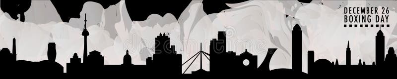 Canada Boxing Day in December Banner with Skylines, Panoramas. Graphic ...