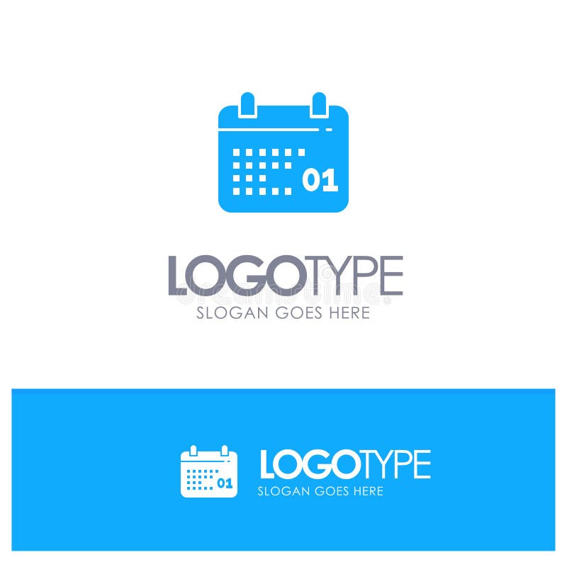 Canada, Calendar, Date, Day Blue Solid Logo with Place for Tagline ...