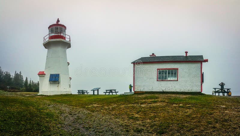 Canada-Cap Gaspe Lighthouse Editorial Stock Photo - Image of beacon ...