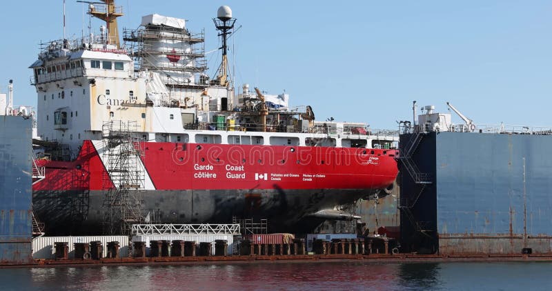 A Canada Coast Guard Ship in Vancouver Port. Stock Video - Video of ...